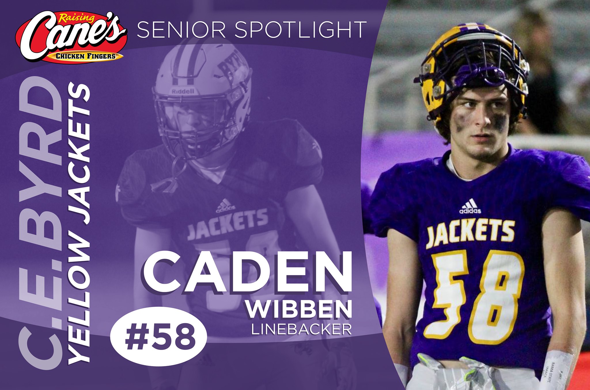 Raising Cane’s Senior Spotlight – No. 58 Caden Wibben | CE Byrd High School