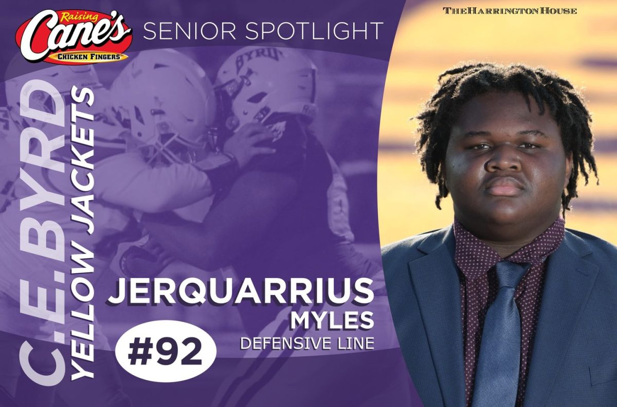 Raising Cane’s Senior Spotlight – No. 92 Jerquarrius Myles | CE Byrd ...